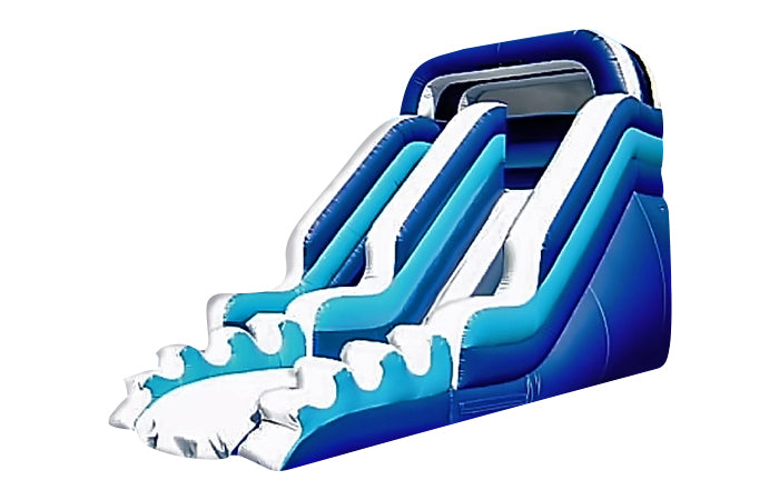 White and Blue Inflatable Water Slide - 16 FT