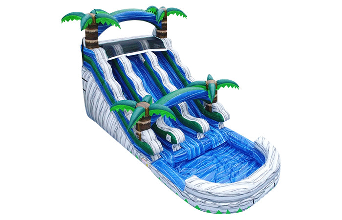 Dual Grey Inflatable Water Slide - 15 FT